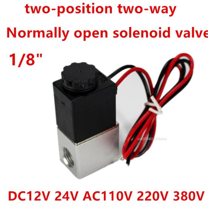 Two-way Normally Open Brass Solenoid Valve 1/8 DC 12V 24V AC110V 220V 380V 2 Way Air Compressor ...