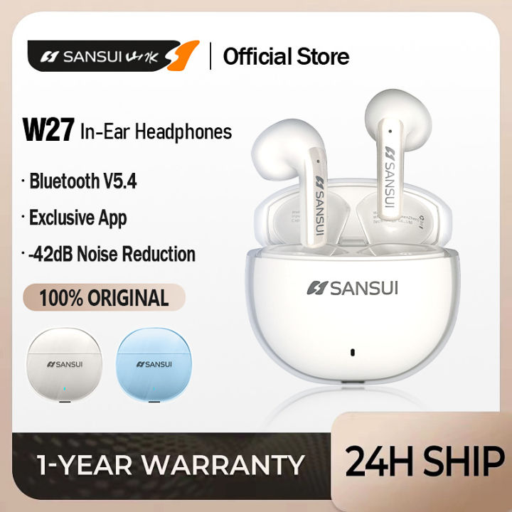 SANSUI W27 Earphones ANC Active Noise Reduction Sports Gaming High ...