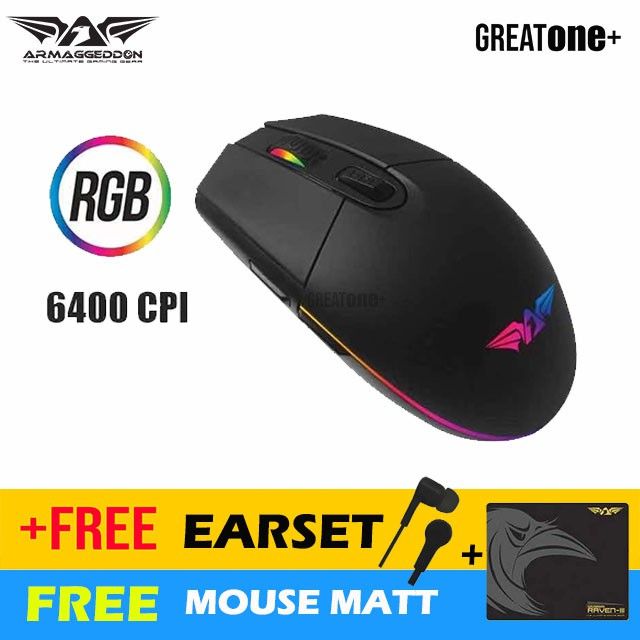 Armaggeddon Raven III ( 4800 CPI ) RGB Gaming Mouse | Lazada
