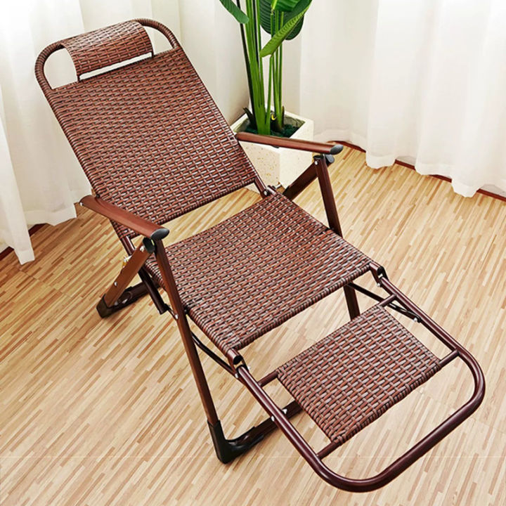 Folding rattan chair lounge chair hand-woven rattan chair office lunch ...