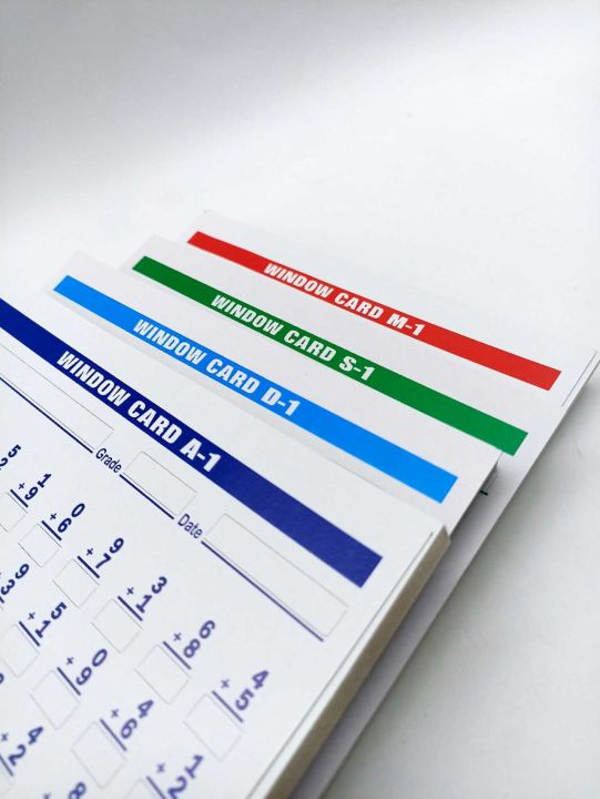 50pcs 1ream Window card M-1 S-1 A-1 D-1 4FRACTION Math card | Lazada PH