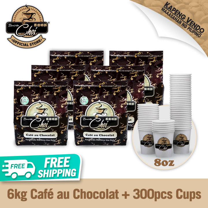 Barista Choi Vending 6kg Cafe au Chocolat and 300pcs 8oz Paper Cups ...