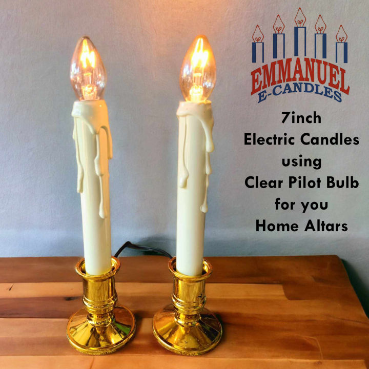 Emmanuel E-Candles 7inch Electric Candles using Clear Pilot Bulb for ...