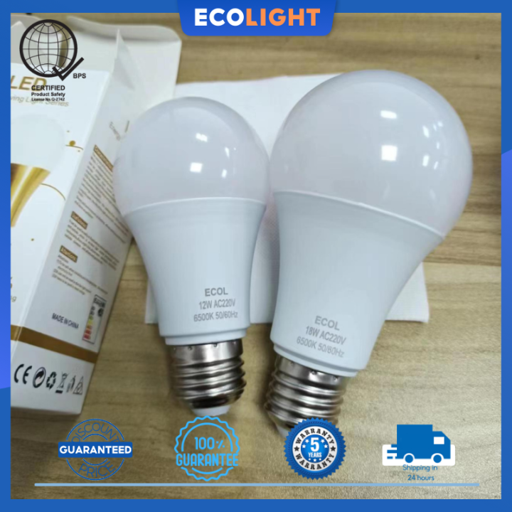 ECOL Original High Quality Efficient LED Bulb Energy-saving Light Bulbs 5W 7W 9W 12W 15W 18W ...