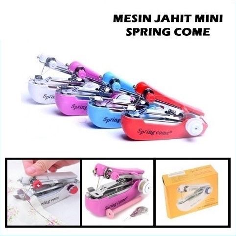 MESIN JAHIT MINI PORTABLE / STEPLES MESIN JAHIT TANGAN MANUAL / SPRING ...