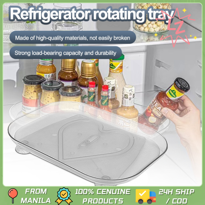 Multipurpose Refrigerator Rotating Tray Space-Saving Storage 360 ...