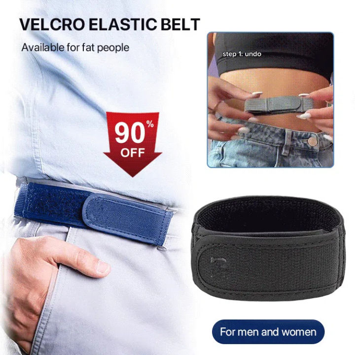 Lazy Casual Belt Elastic Buckleless Velcro Jeans Belt Lazy Velcro Belt ...