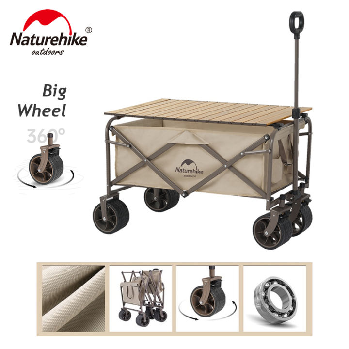 Naturehike Outdoor Camping Wagon Folding Cart Portable Brakable Camping ...