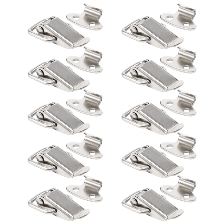 Benzhong-10Pcs Cabinet Spring Loaded Iron Straight Loop Toggle Latch ...
