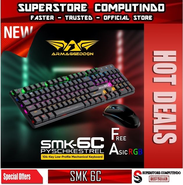 Armaggeddon Keyboard SMK-6C PYSCHKESTREL Mechanical Gaming Keyboard ...
