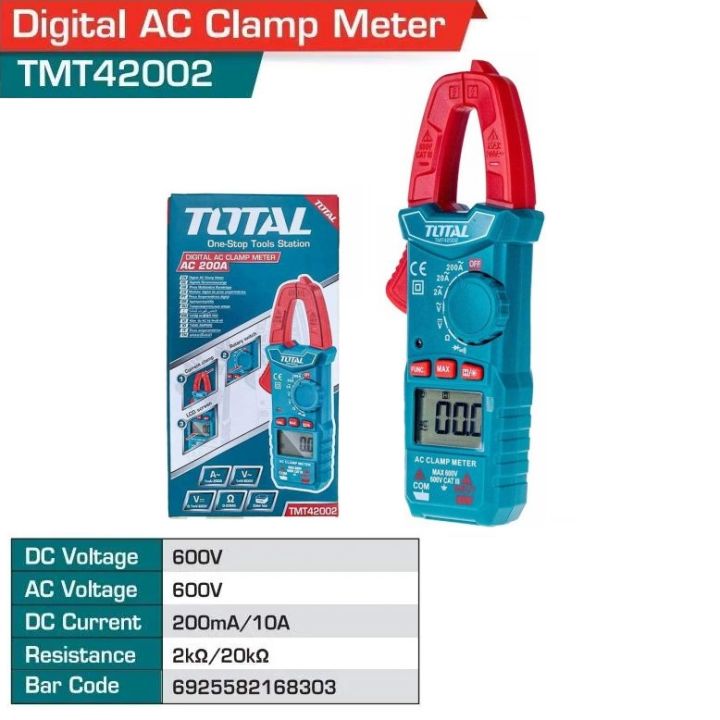 TOTAL แคลมป์มิเตอร์ดิจิตอล รุ่น TMT42002 ดิจิตอล แคลมป์มิเตอร์ เครื่อง ...