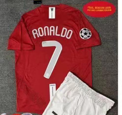0708 Champions League final Manchester United home children's kit ...