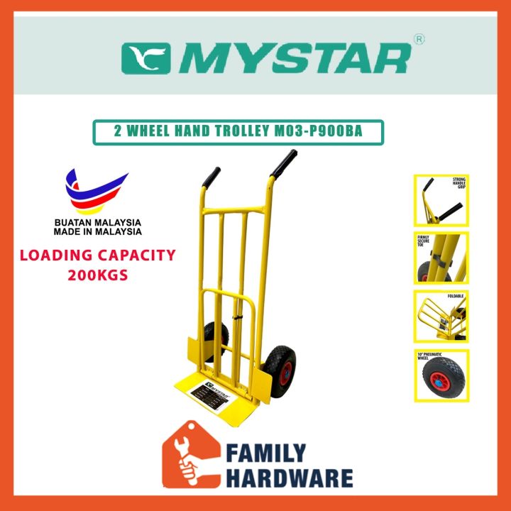 MYSTAR 2 Wheels Hand Trolley M03-P900BA Roda Troli Tangan | Lazada