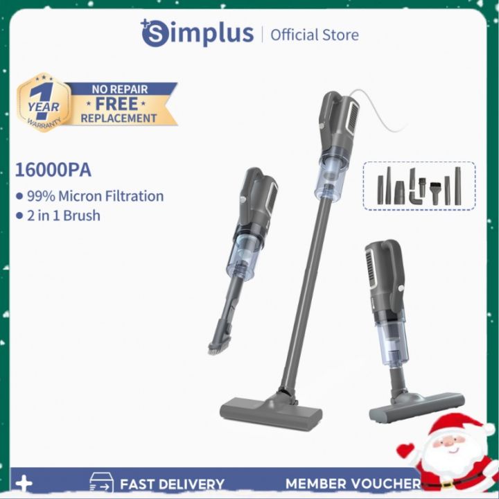 Simplus Vacuum Cleaner 16000Pa Strong Suction 3 in 1 Portable Handheld ...