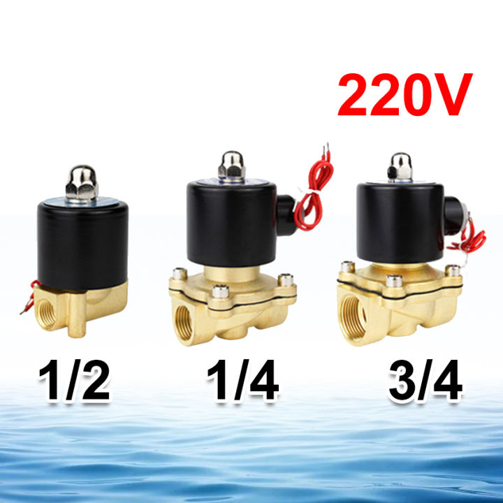 Solenoid Water Valve Electric Selenoid Valve Kuningan 220V ac 1/2 1/4 3/4 Inch Normal Close 2w ...