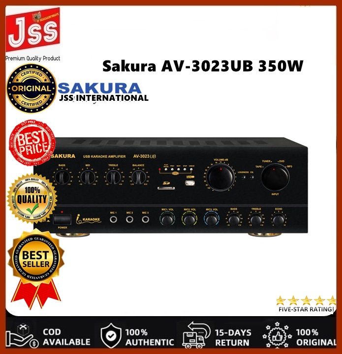 Sakura AV-3023UB 350W Professional Karaoke Amplifier with Bluetooth (ORIGINAL) JSS | Lazada PH