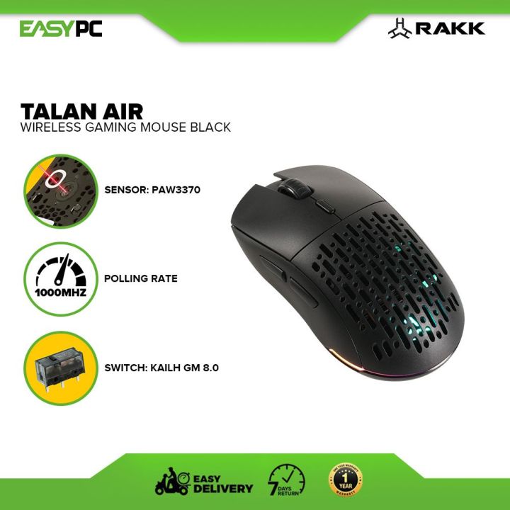 EasyPC | RAKK Talan Air Wireless Gaming Mouse | Kailh GM 8.0 | PAW3370 ...