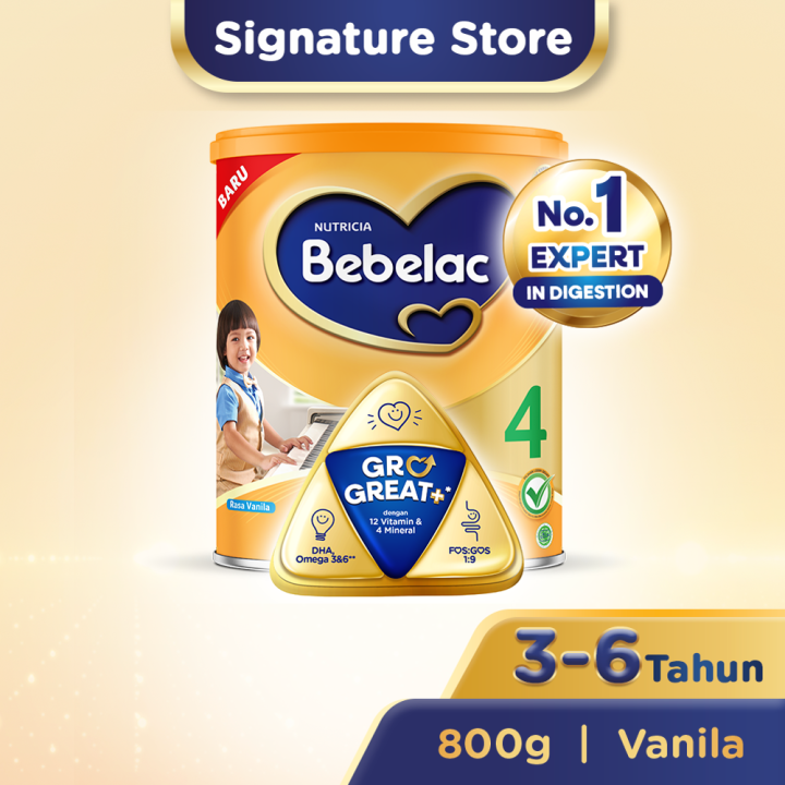 Bebelac 4/Bebelac 3+ Vanilla GroGreat+ Susu Pertumbuhan Bubuk 800gr ...