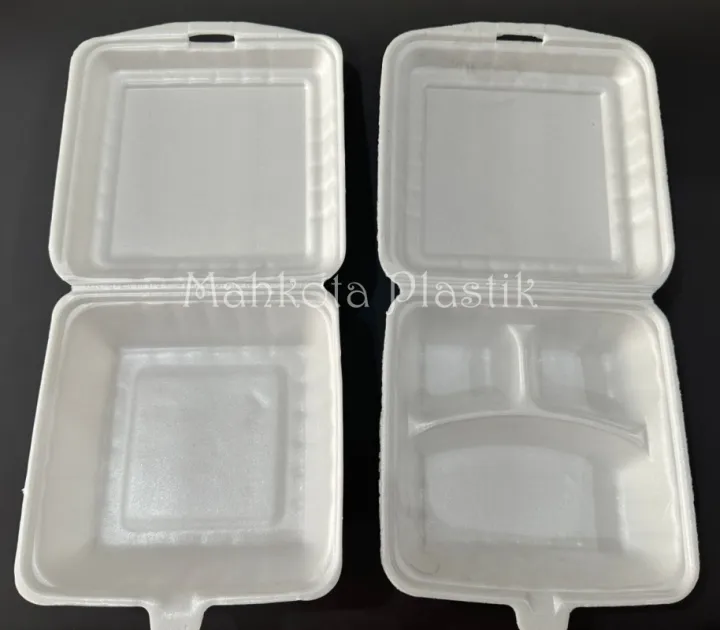 Styrofoam Lunch Box Kotak Makan Lux L-03 isi 100pcs (Packing Kardus ...