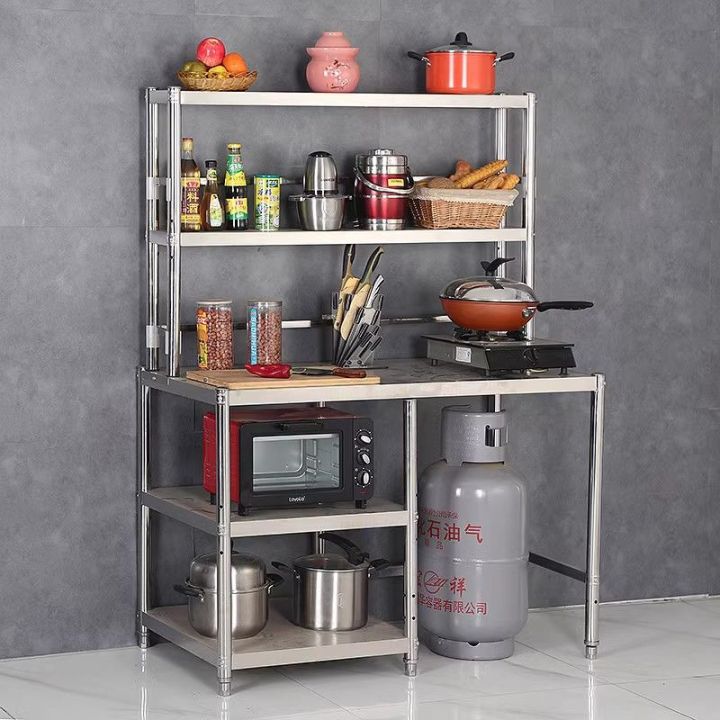 Kitchen 304 stainless steel shelf console floor-to-ceiling gas tank ...