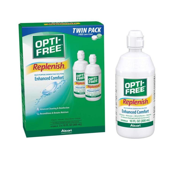 Opti-Free Replenish Multi-Purpose Disinfecting Solution with Lens Case ...