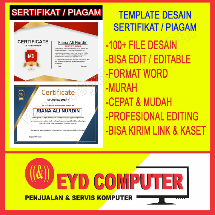 DESAIN SERTIFIKAT PIAGAM KOLEKSI TEMPLATE WORD | Lazada Indonesia