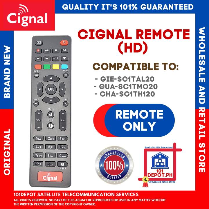 Cignal GIE-SC1TAL20 REPLACEMENT Remote | Lazada PH