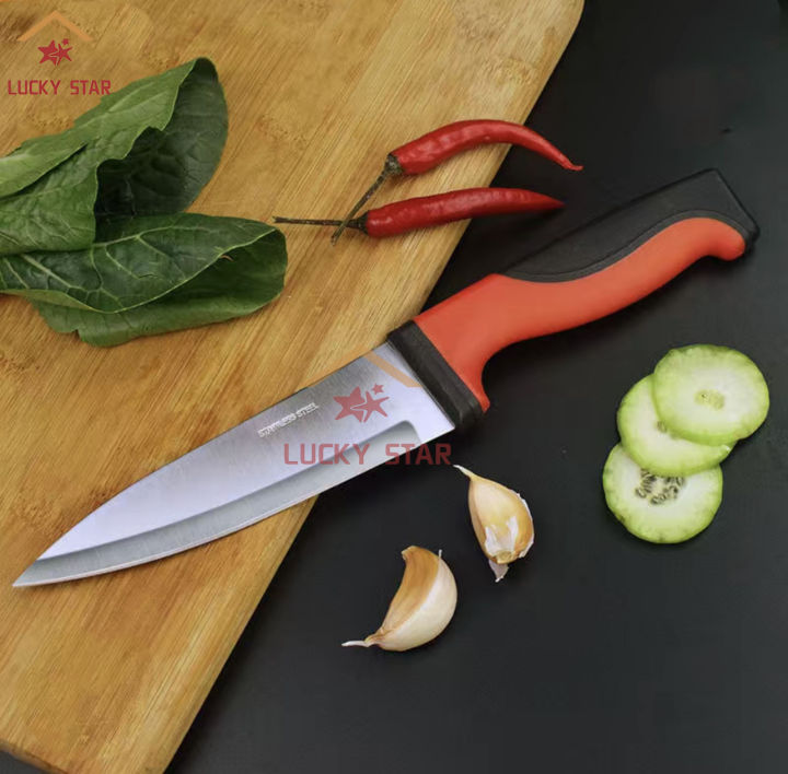 Profesional Kitchen Knife Stainless Steel R/B Handle Kitchen Knife ...