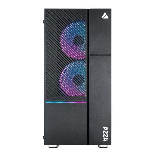 AZZA ATX Mid Tower Tempered Glass ARGB Gaming Case IRIS 330DF With RF Remote control – Black ...