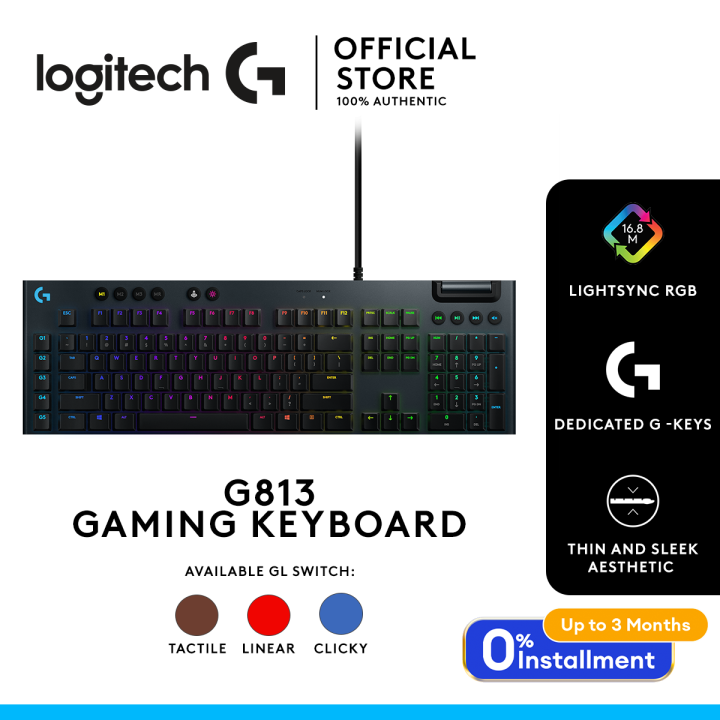 Logitech G813 GL Low Profile Switch Lightsync RGB Mechanical Gaming ...