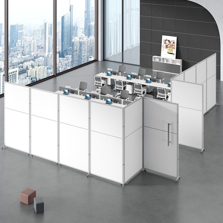 Customized office folding mobile glass screen simple partition sliding ...