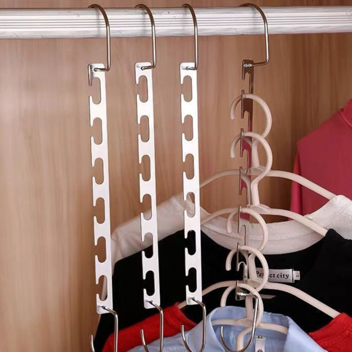 Multi-Functional Wardrobe Storage Organize Hanger Holder 6 Hole ...
