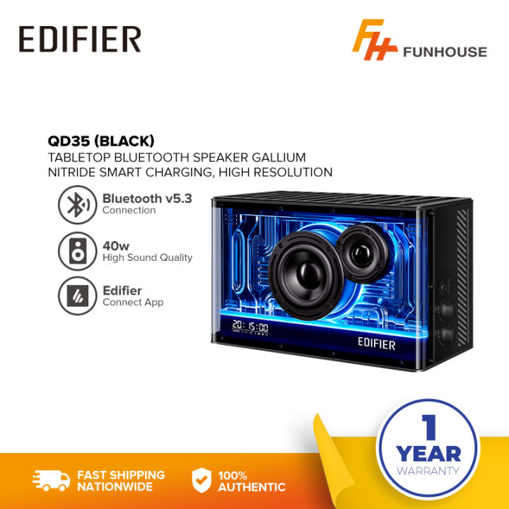 Edifier QD35 - Tabletop Bluetooth Speaker | 35W GaN charger | AUX In ...