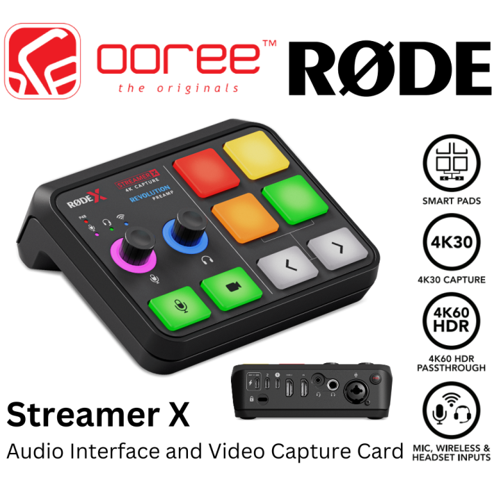 RODE X STREAMER X AUDIO INTERFACE AND VIDEO CAPTURE CARD WITH SMART ...