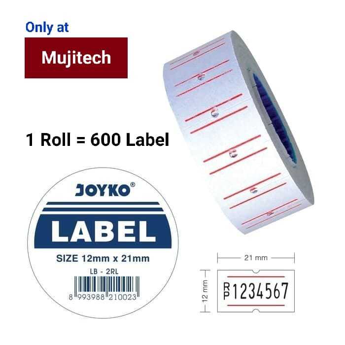 1 SLOP (10 ROLL) KERTAS LABEL HARGA 1 BARIS JOYKO LB-2RL (Labeller ...
