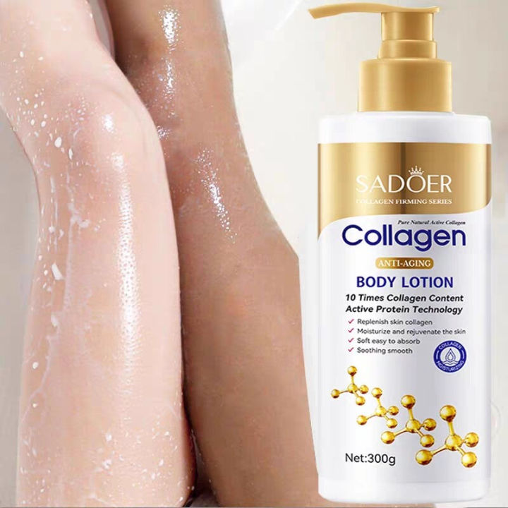 SADOER Collagen Whitening Body Lotion Moisturizing Firming skin Improve Dark skin Remove melanin ...