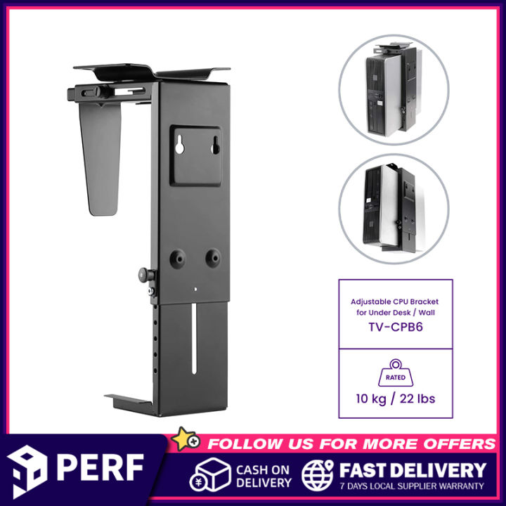 Perf Adjustable Under Desk CPU Holder Computer Stand Computer Mount Wall and Desk Mount | Lazada PH