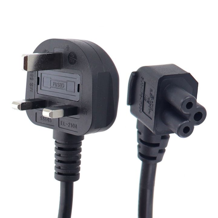 UK BS1363 Mains Plug to IEC 60320 C5 Laptop Power Lead Cable PC Monitor ...