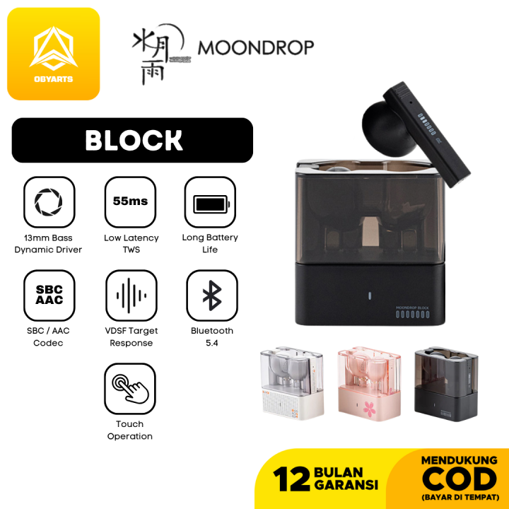 Moondrop Block Bluetooth True Wireless TWS Flat-head Earbuds Earphone ...