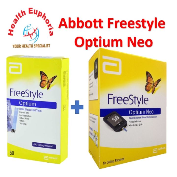 Optium Neo Freestyle Blood Glucose Test Kit + 50's Test Strips ...