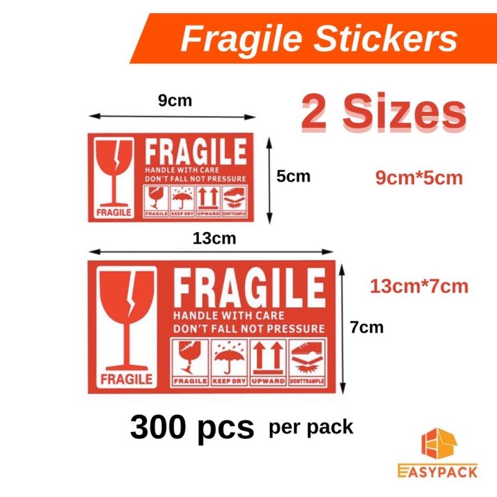 EASYPACK Fragile PP Sticker (300pcs) Fragile Sticker Warning Label ...