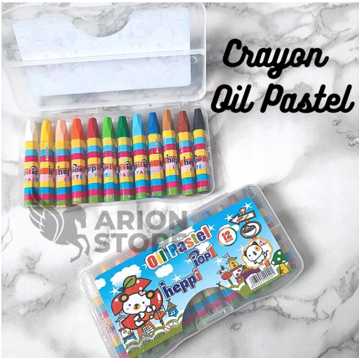 Crayon Murah !! Crayon Oil Pastel 12 Colours Pop1 / Crayon 12 Warna ...