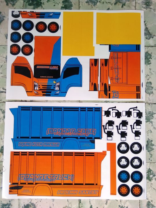 Lembaran PaperCraft Truk Oleng Orange Truck Giga Skala 1:16 | Lazada ...