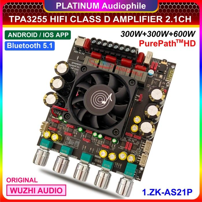TPA3255 Amplifier Class D 2.1 CH Bluetooth 5.1 Hifi Amplifier ZK-AS21P | Lazada Indonesia