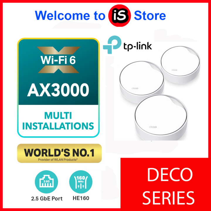 TP-Link AX3000 Deco X50-PoE (2/3-Pack) Whole Home AI-Driven Mesh WiFi 6 ...