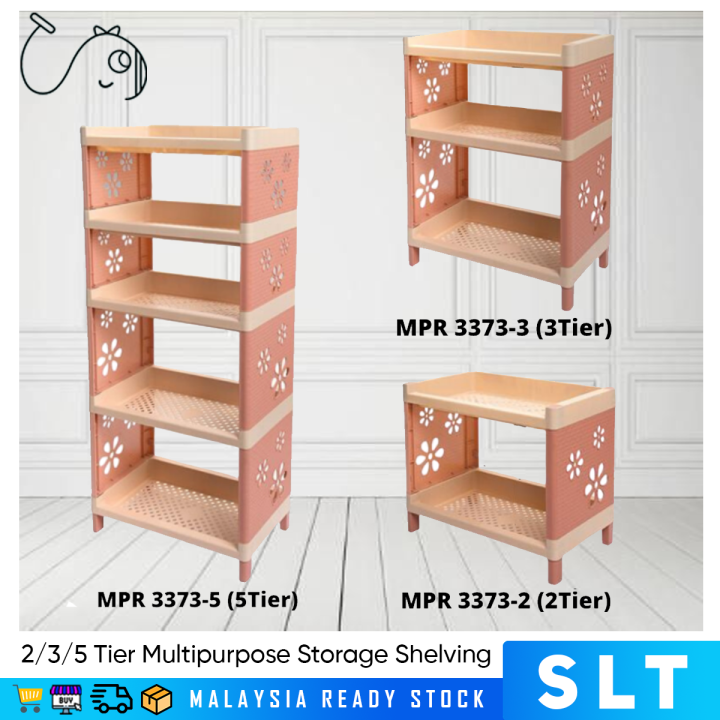 SLT 2/3/5 Tier Multipurpose Storage Shelving Unit Organizer Tower Rack ...