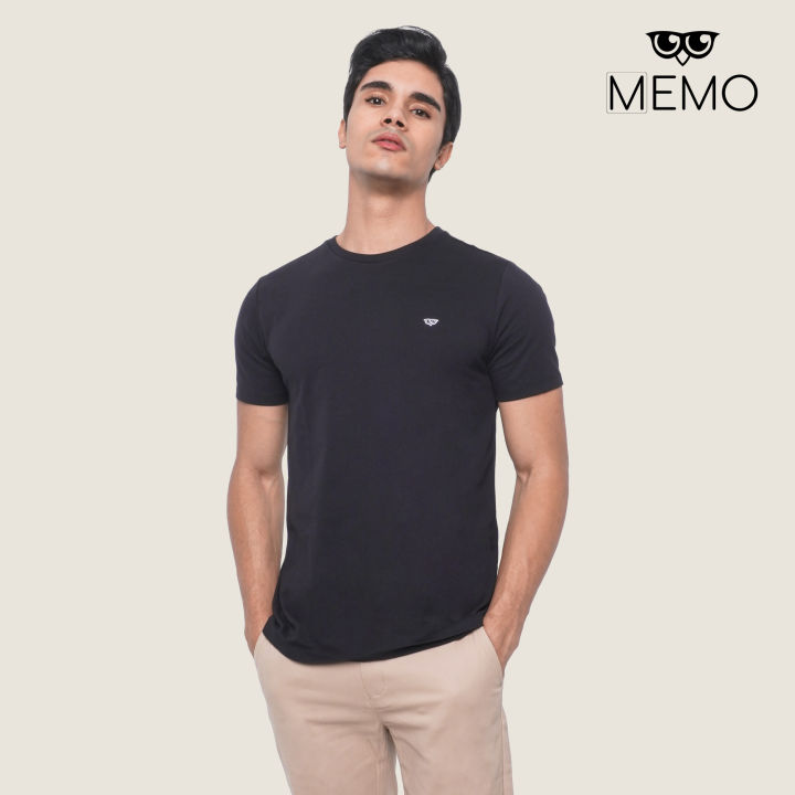 Memo Basic Crew Neck T-Shirt For Men (Black) | Lazada PH