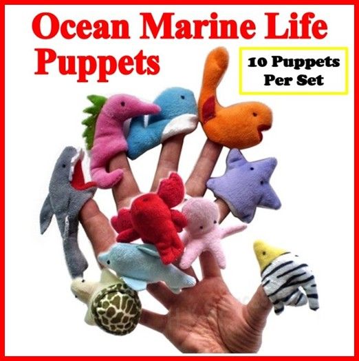 Ocean Marine Life Fish Finger Puppets Children Cute Animal Family Toys ...