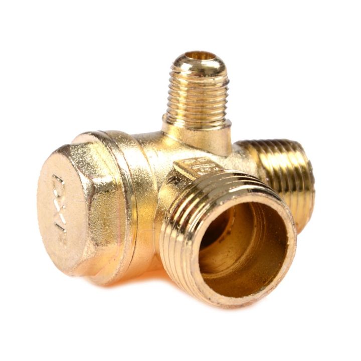 YINGRAN 3-Port Brass Male Threaded Check Valve Connector Tool for Air ...