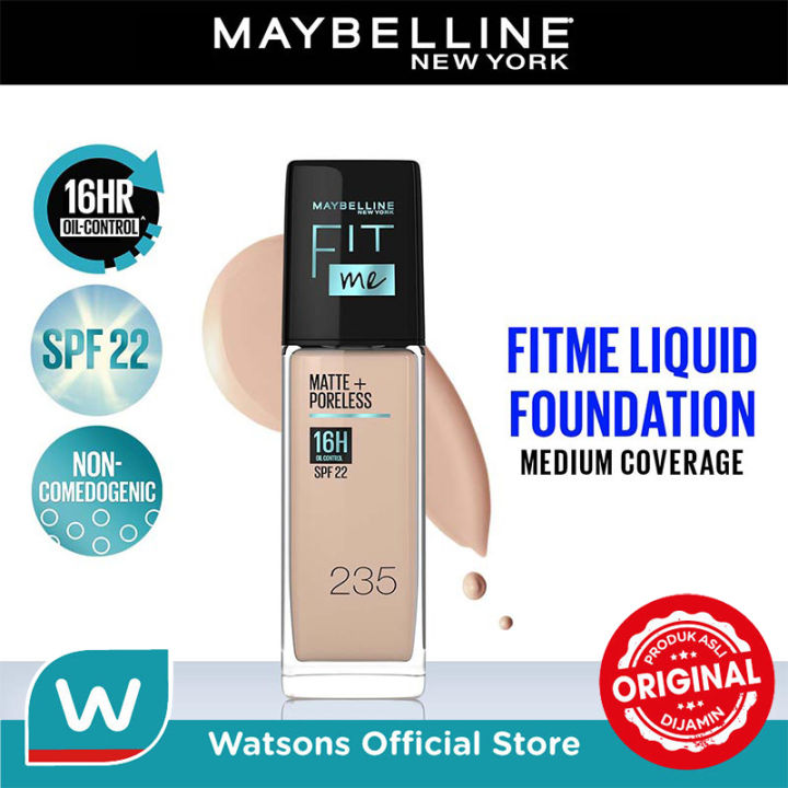 MAYBELLINE Fit Me! Matte + Poreless Liquid Matte Foundation Pump 235 ...